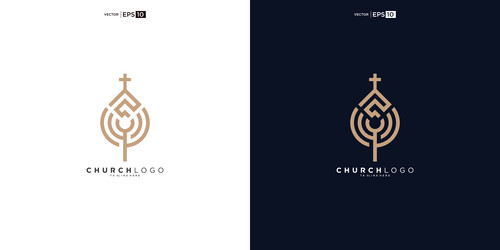 Church logo design inspiration Royalty Free Vector Image