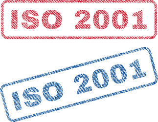 Iso 2001 certified textile stamps Royalty Free Vector Image