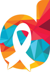 Letter d pink ribbon logo design Royalty Free Vector Image