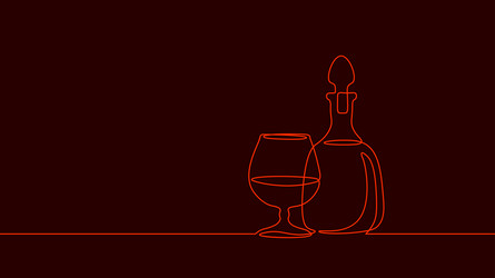 One line continuous vine bottle flass symbol Vector Image