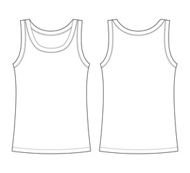Set of sleeveless tank top technical sketch Vector Image