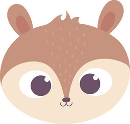 Cute squirrel head cartoon icon Royalty Free Vector Image