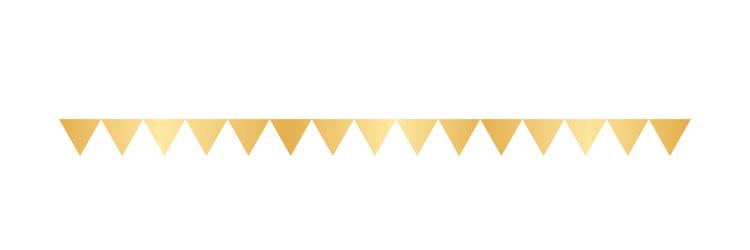 Gold triangle flags pattern separator border Vector Image