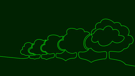 Single continuous line art tree park outdoors Vector Image