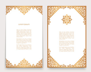 Coptic ornament frame border corners Royalty Free Vector