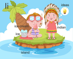 Alphabet letter i-ice cream island igloo Vector Image
