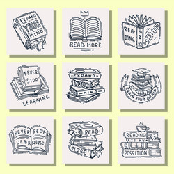 Reading motivation quote phrases badge logo bubble