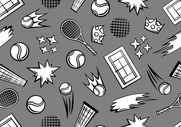 Pattern with tennis items sport club Royalty Free Vector