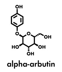 Alpha-arbutin molecule skeletal formula Royalty Free Vector