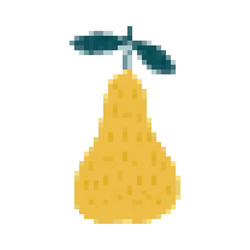 Pear icon in pixel art style fruit symbol Vector Image