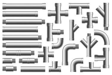 Stainless steel metallic pipes Royalty Free Vector Image