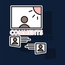 Sticker self photo concept comments Royalty Free Vector
