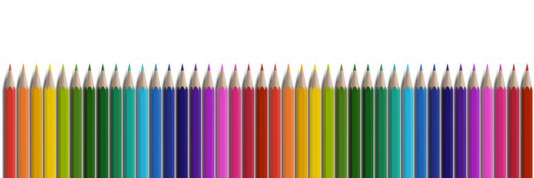 Color pencils realistic border row Royalty Free Vector Image