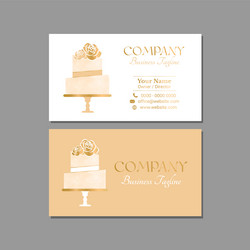 Business card design with cake Royalty Free Vector Image
