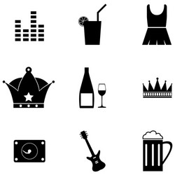 Prom icon set Royalty Free Vector Image - VectorStock