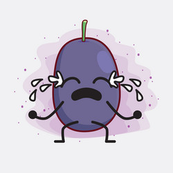 Java plum fruit cute character with simple face Vector Image