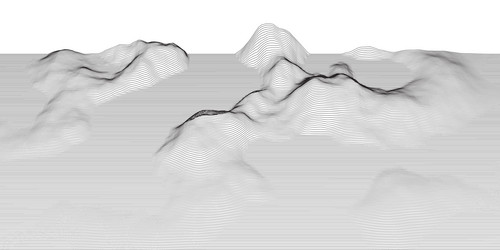 Digital landscape with techno wireframe design Vector Image