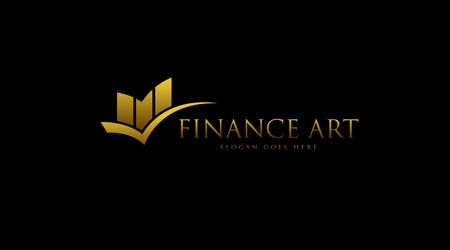 Finance logo template isolated in black background