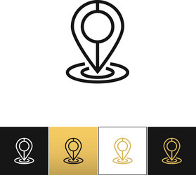 Location line pin signs Royalty Free Vector Image