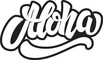 Aloha lettering design hawaiian Royalty Free Vector Image