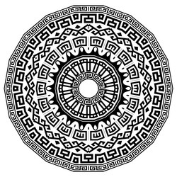 Greek boho mandala design ancient round Royalty Free Vector