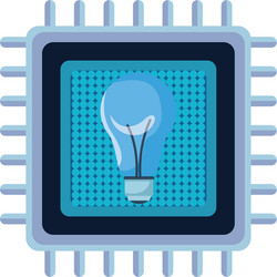 Microchip with a light bulb Royalty Free Vector Image