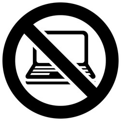 No laptop sign Royalty Free Vector Image - VectorStock