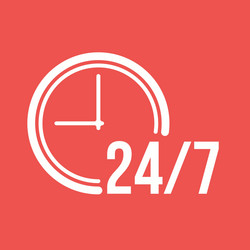 Twenty-four seven service Royalty Free Vector Image