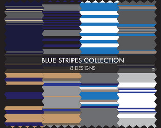 Blue stripe seamless pattern collection Royalty Free Vector