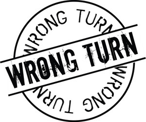 Wrong turn stamp on white Royalty Free Vector Image
