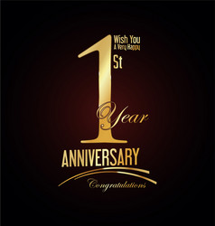 Template 1 years anniversary Royalty Free Vector Image
