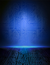 Abstract technology blue wire network futuristic Vector Image