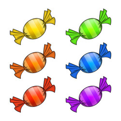 Christmas wrapped candy outline packaged sweet Vector Image