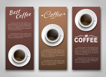 Design coffee banners with a cup of coffee Vector Image