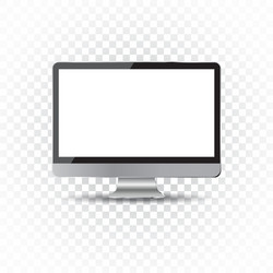 Modern monitor with keyboard and computer mouse Vector Image