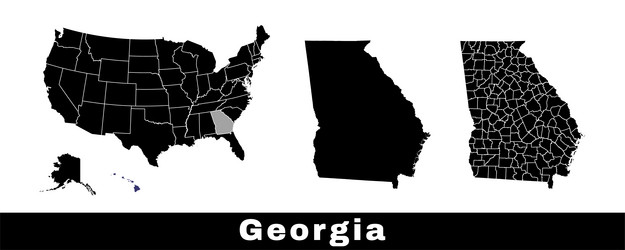 Map of the us state georgia high detailed Vector Image