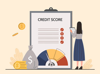 Credit score meter credits rating measure poor Vector Image