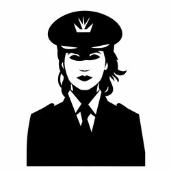 Female pilot black icon on white background pilot Vector Image