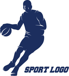 Man basketball logo design Royalty Free Vector Image