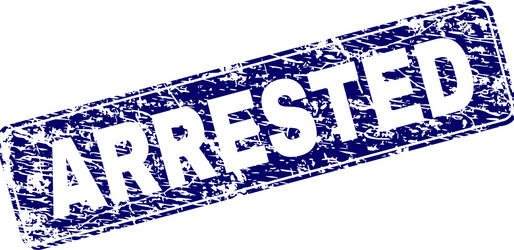 Scratched textured arrested stamp seal Royalty Free Vector