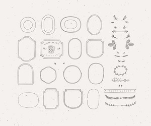 Vintage frames set - frames clipart bundle Vector Image