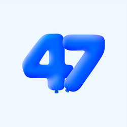 Blue 3d number 85 balloon realistic 3d helium Vector Image