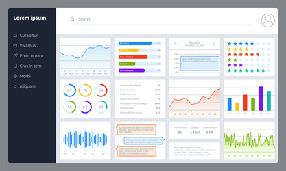 Dashboard ui modern presentation with data graphs Vector Image