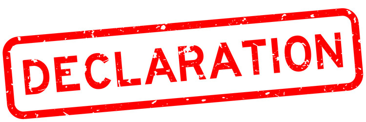 Grunge red declaration word round rubber seal Vector Image