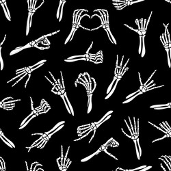 Skeleton hand clenches into a bony fist gesture Vector Image