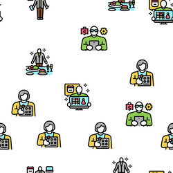 Small business entrepreneur job seamless Vector Image
