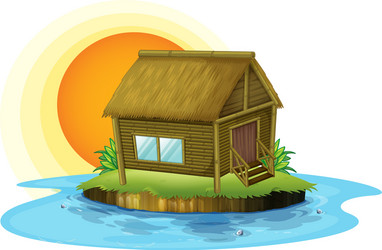 A house on an island Royalty Free Vector Image