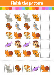 Finish the pattern cut and play education Vector Image