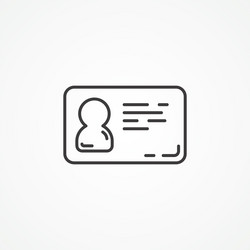 Id card outline icon identificationlinear Vector Image