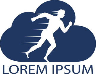 Man running cloud icon Royalty Free Vector Image